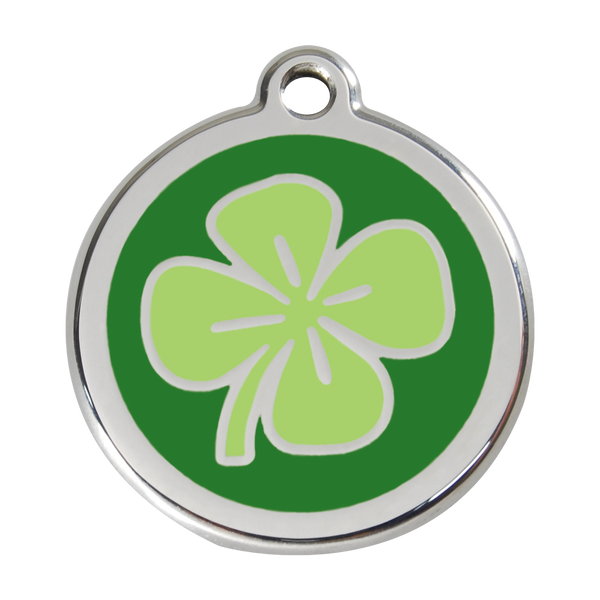 Red Dingo Stainless Steel & Enamel Green Clover Dog ID Tag – PupLife ...
