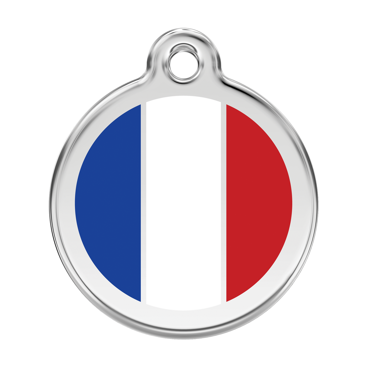 Red Dingo Stainless Steel & Enamel French Flag Dog ID Tag – PupLife Dog ...