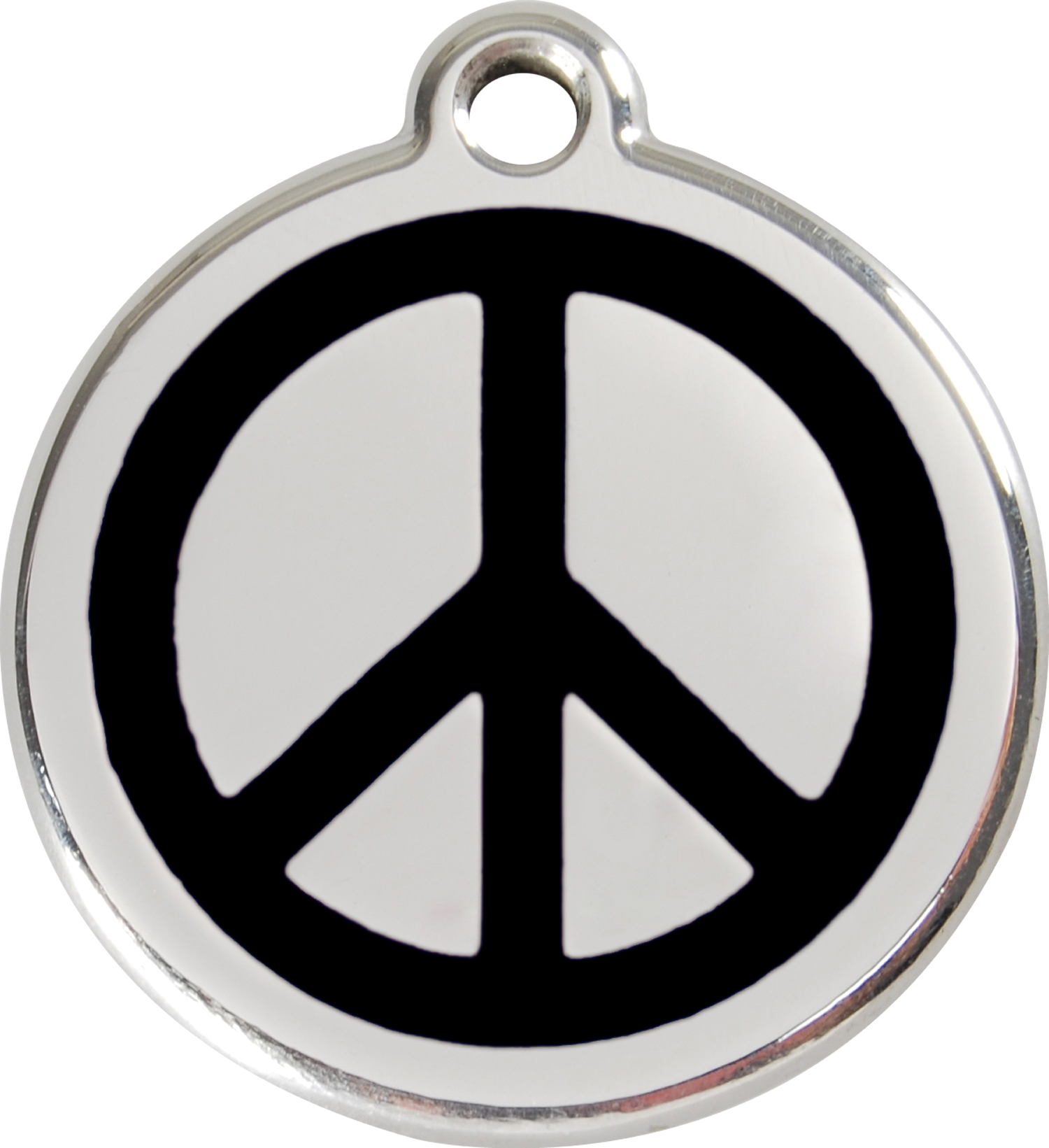 Red Dingo Stainless Steel & Enamel Peace Sign Dog ID Tag – PupLife Dog ...