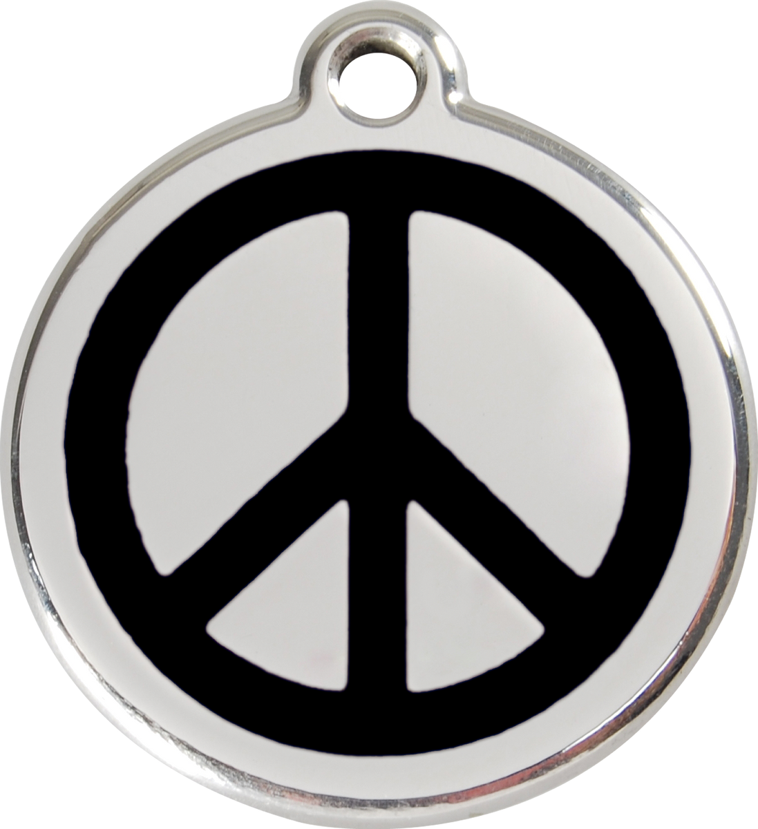 Red Dingo Stainless Steel & Enamel Peace Sign Dog ID Tag – PupLife Dog ...