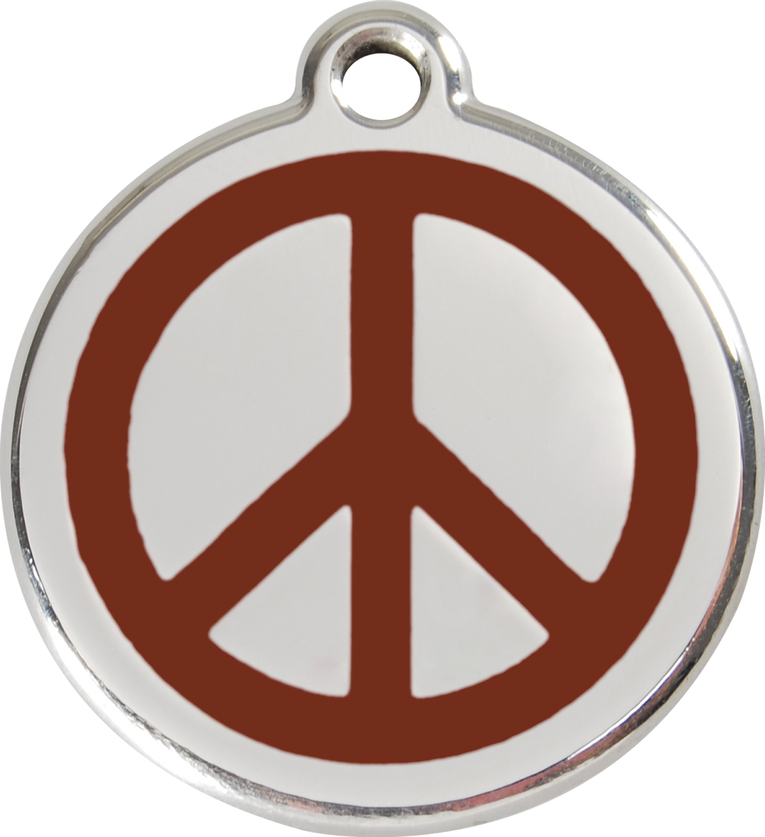 Red Dingo Stainless Steel & Enamel Peace Sign Dog ID Tag – PupLife Dog ...