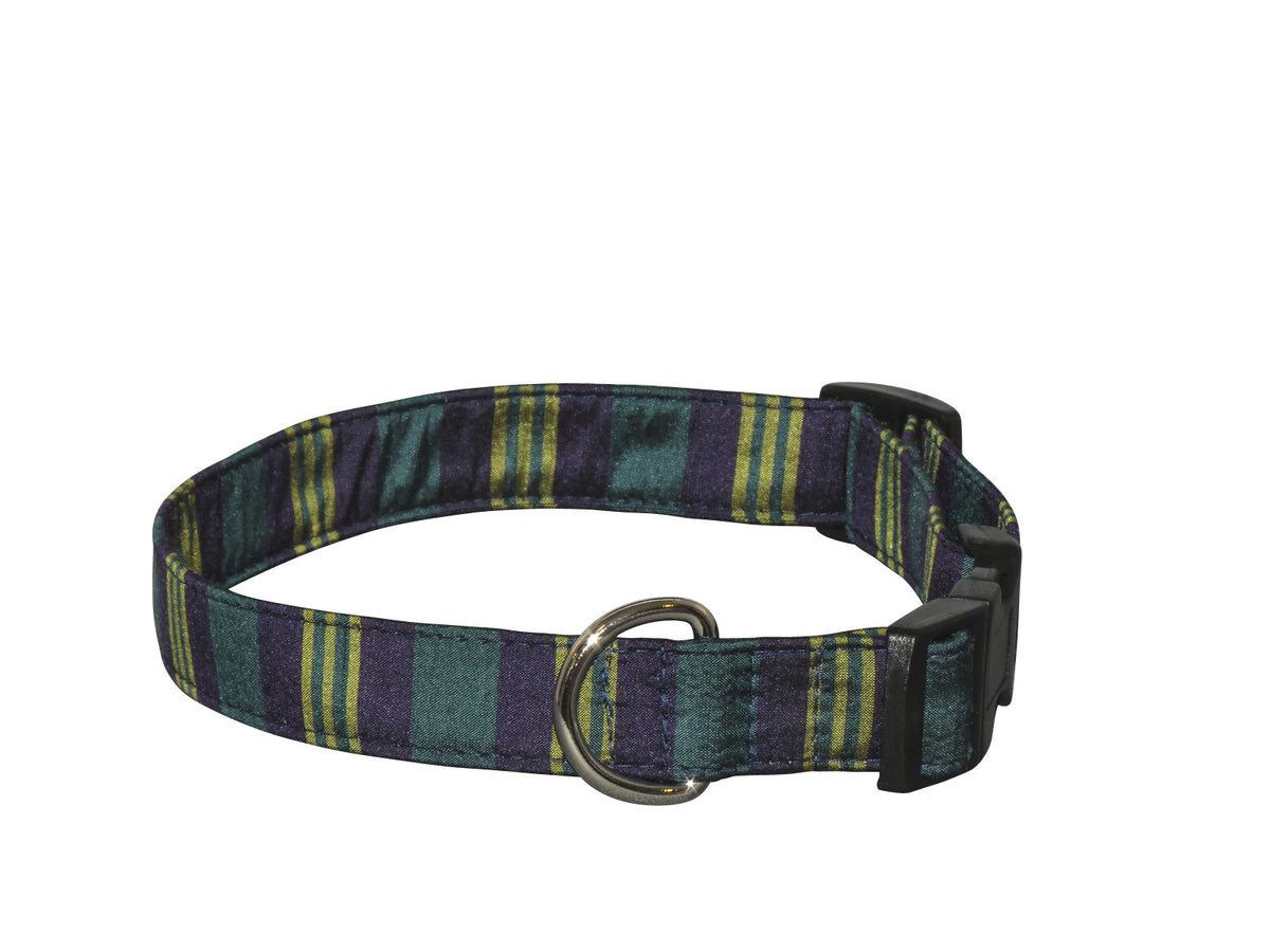 Elmo’s Closet Silk Dog Collar - Navy Stripe – PupLife Dog Supplies